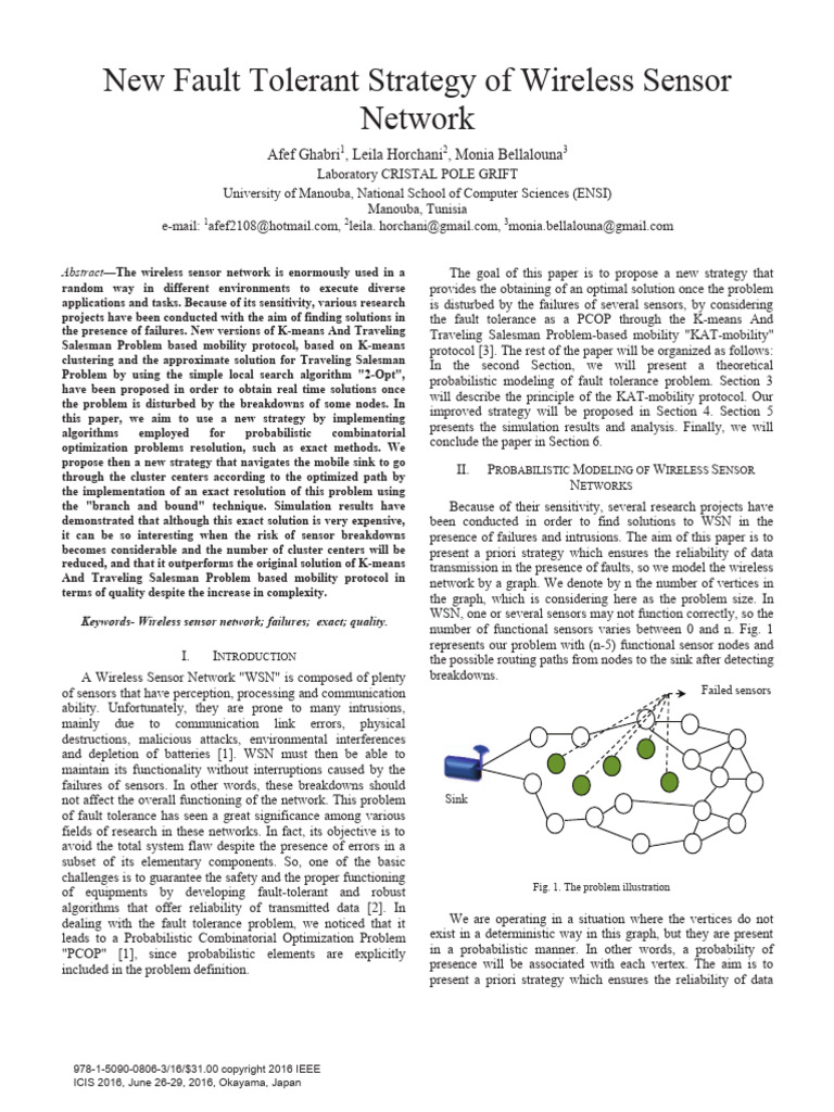 Fault Tolerence | PDF | Wireless Sensor Network | Routing