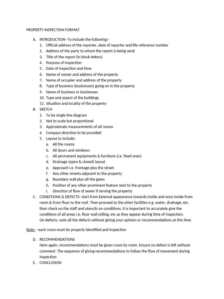 Property Inspection Report Template | PDF