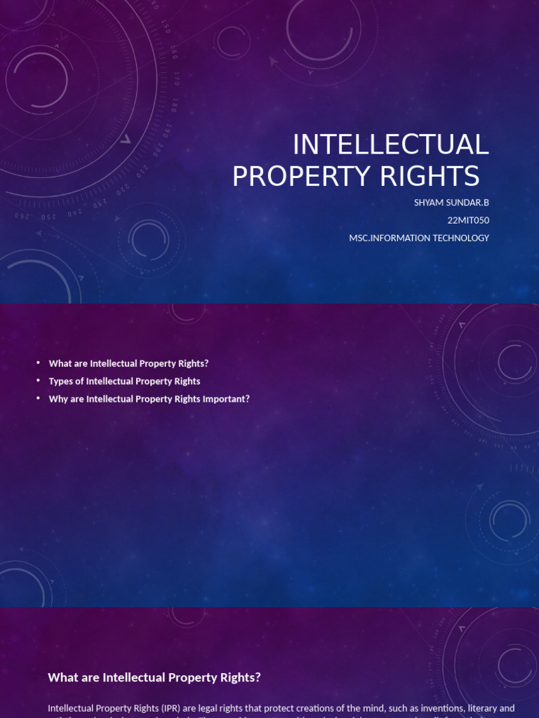 Intellectual Property Rights | PDF | Intellectual Property | Patent