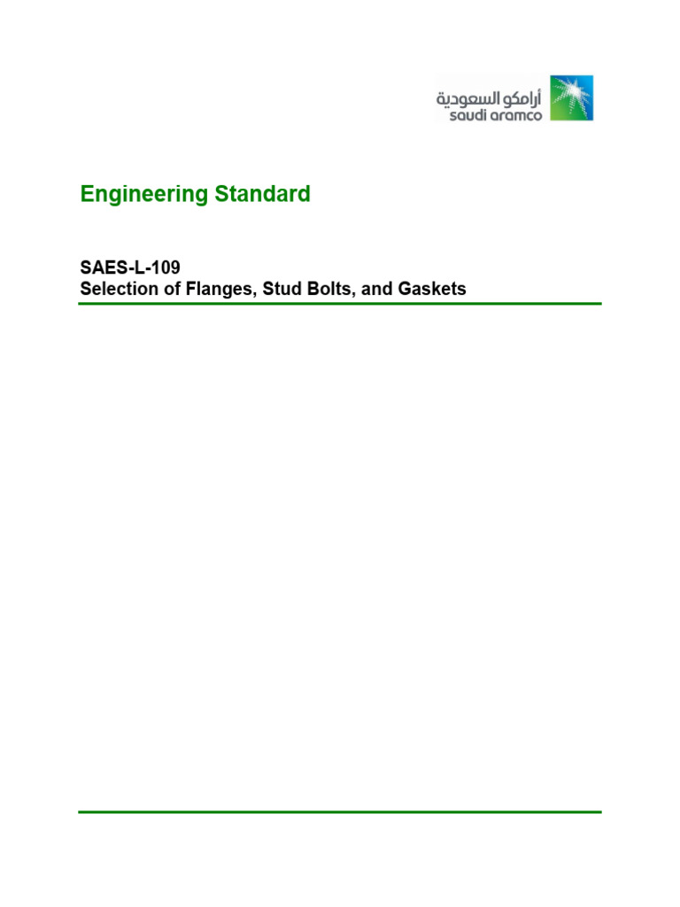 SAES-L-109 | PDF | Pipe (Fluid Conveyance) | Materials