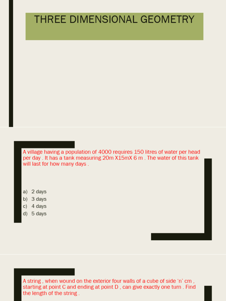 Three Dimensional Geometry | PDF | Sphere | Euclidean Geometry