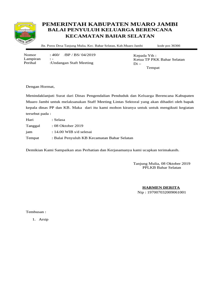 Undangan Staff Meeting | PDF