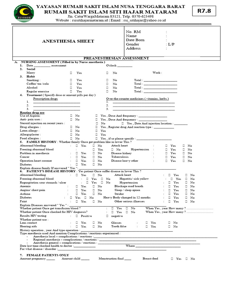 Eng - R7.8 Anesthesia Sheet | PDF | Anesthesia | Health Care