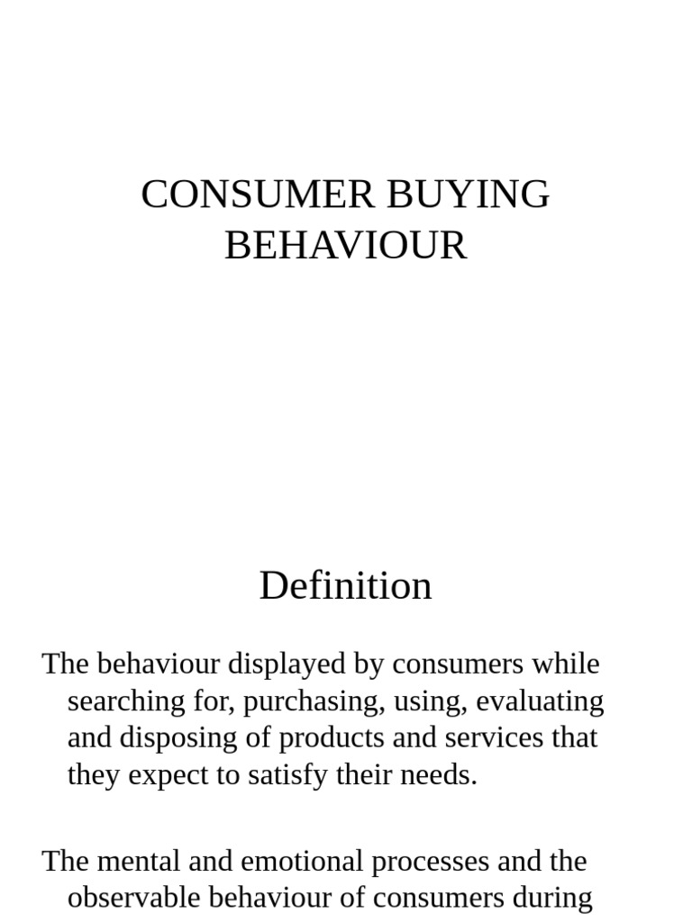 Consumer Behaviour | PDF
