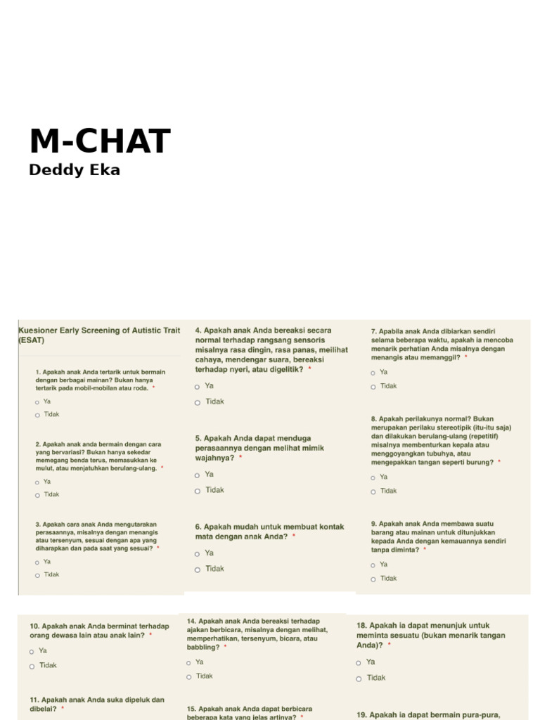 MCHAT ESAT | PDF