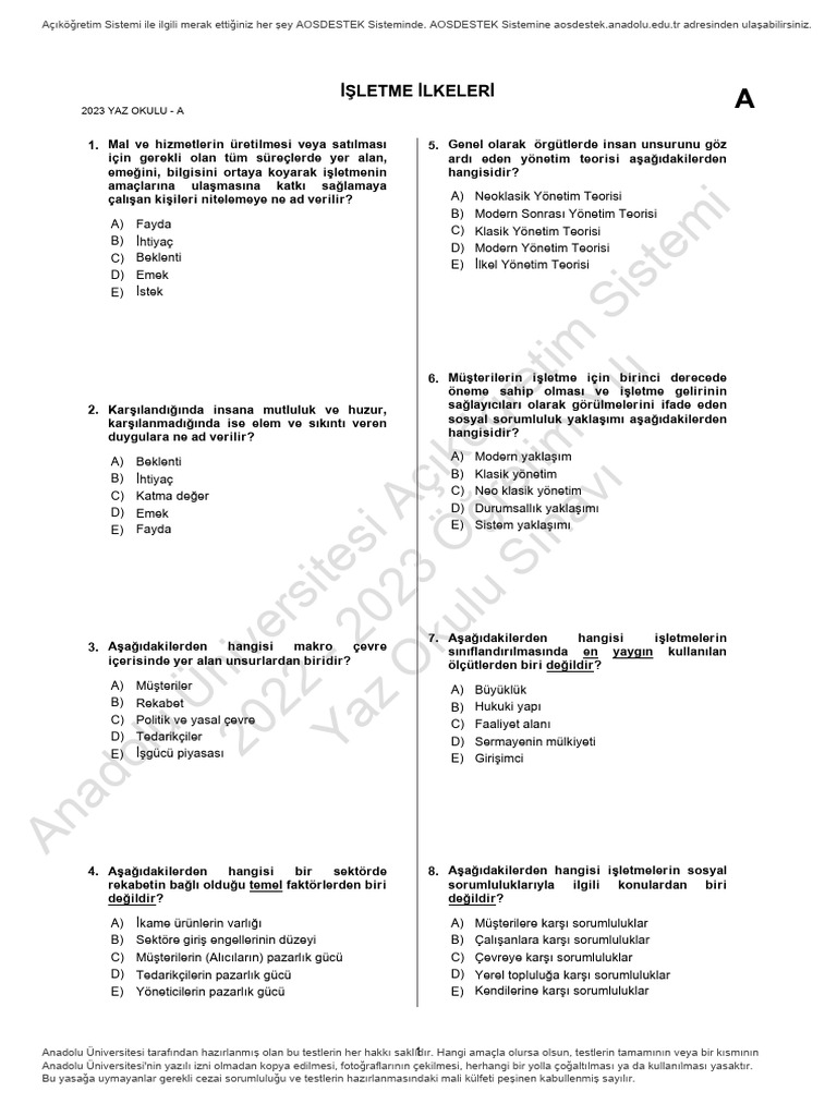 ,2023 Yaz Okulu | PDF