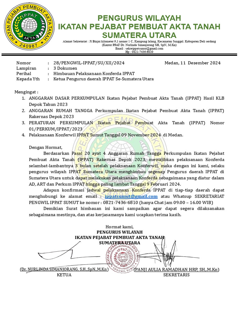 Pelaksanaan Konferda IPPAT Share | PDF