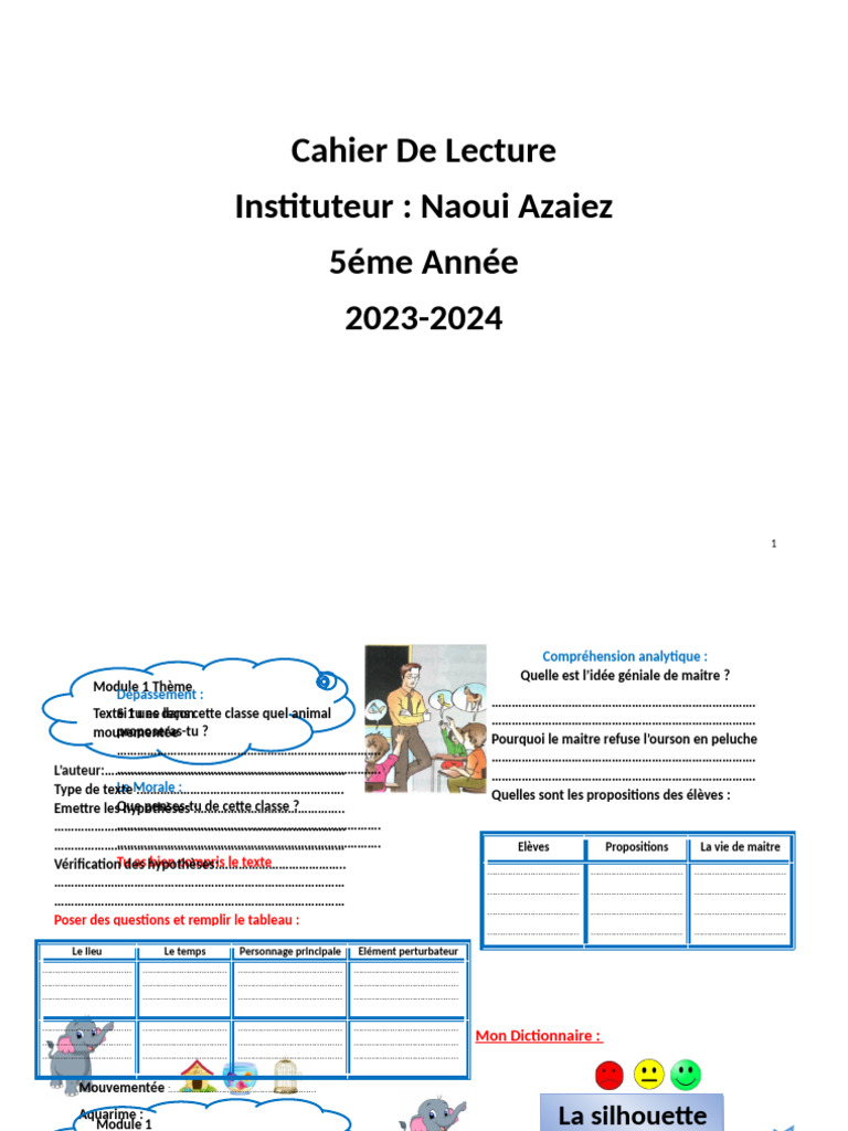 Cahier de Lecture 5 | PDF