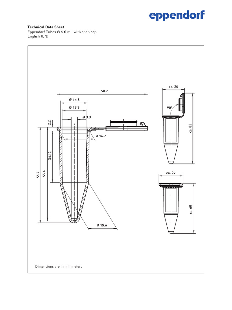 Eppendorf - Consumables - Technical Data - Eppendorf Tubes 50 ML Snap ...