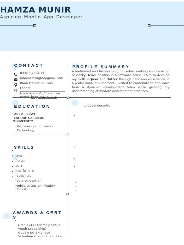 Cv Updated f | PDF | Java (Programming Language) | Mobile App