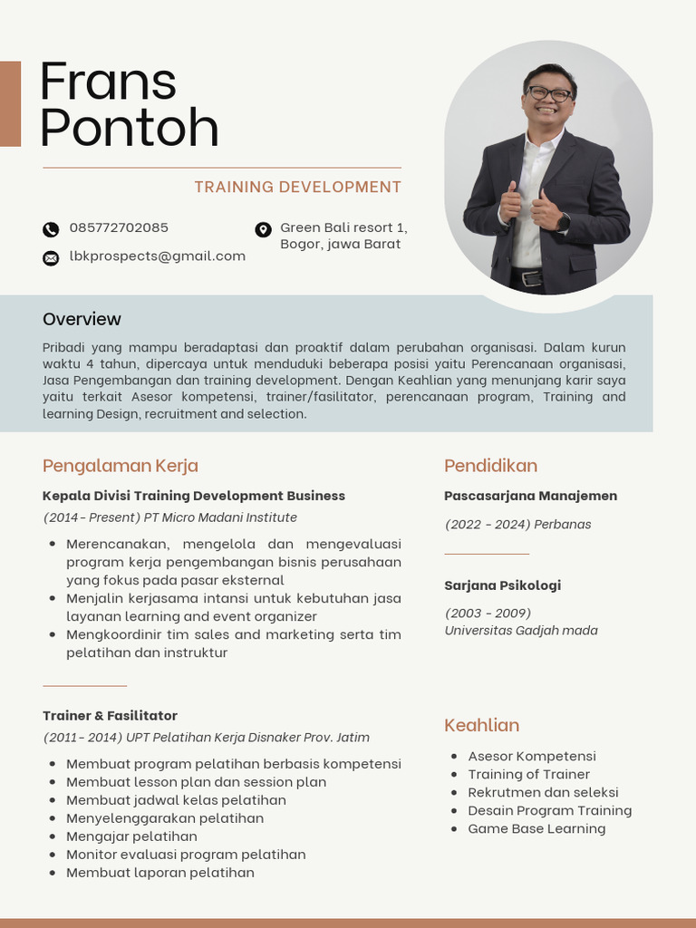 CV Frans Ber S Pontoh | PDF