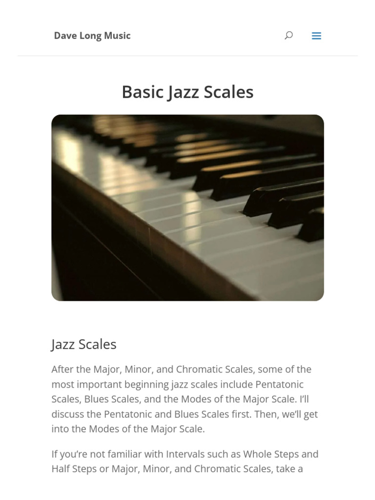 Basic Jazz Scales _ Piano Lessons Dutchess County NY _ Piano Lessons ...