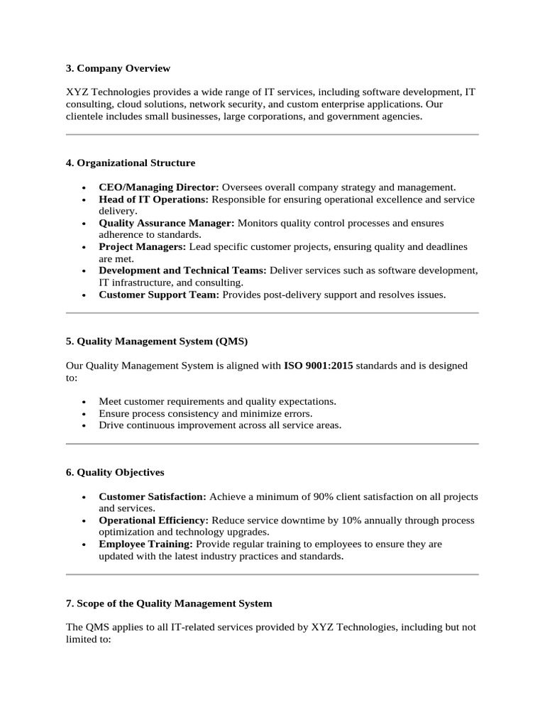 Quality Management Manual | PDF | Quality Management System | Quality ...