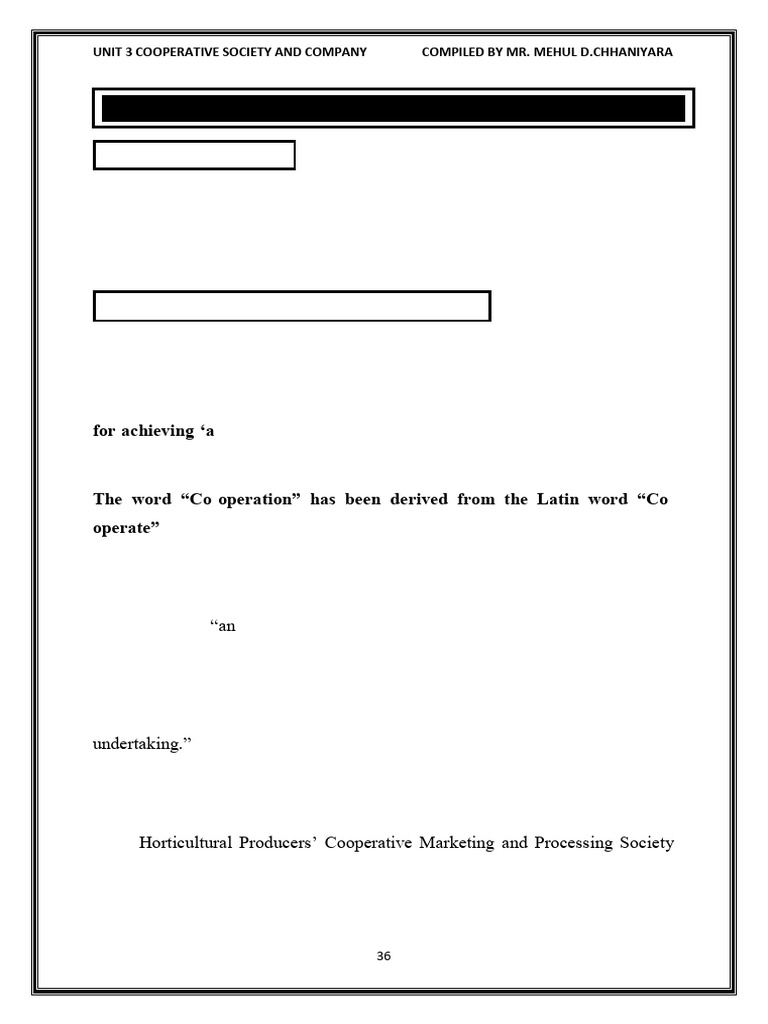 Unit 3 Cooperative Society & Company | PDF | Cooperative | Partnership