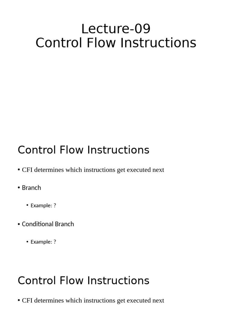 Lecture-08 ARM Assembly Language Programming - Control Flow Instructions | PDF | Control Flow ...