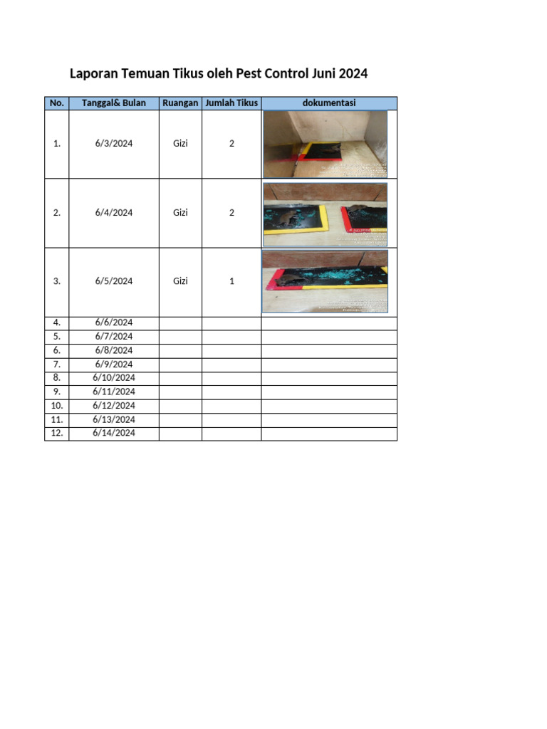 Laporan Temuan Tikus Juni 2024 | PDF