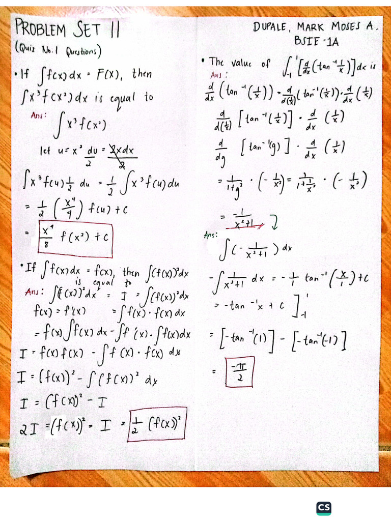 Calculus - Probset 11 | PDF