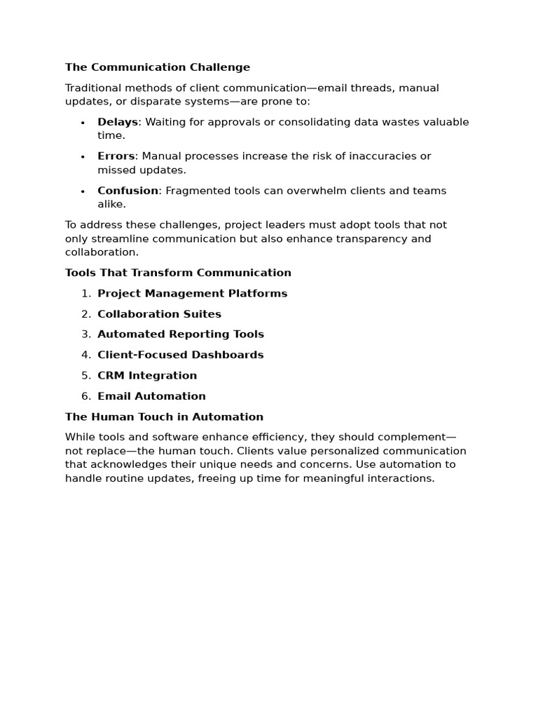 Reduce Delays in Client Communication | PDF