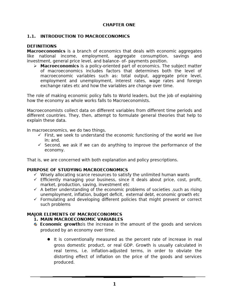 Macro Chapter 1 | PDF | Macroeconomics | Inflation