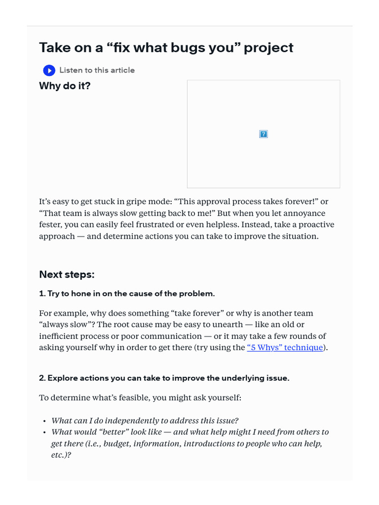 Take On A "Fix What Bugs You" Project | PDF