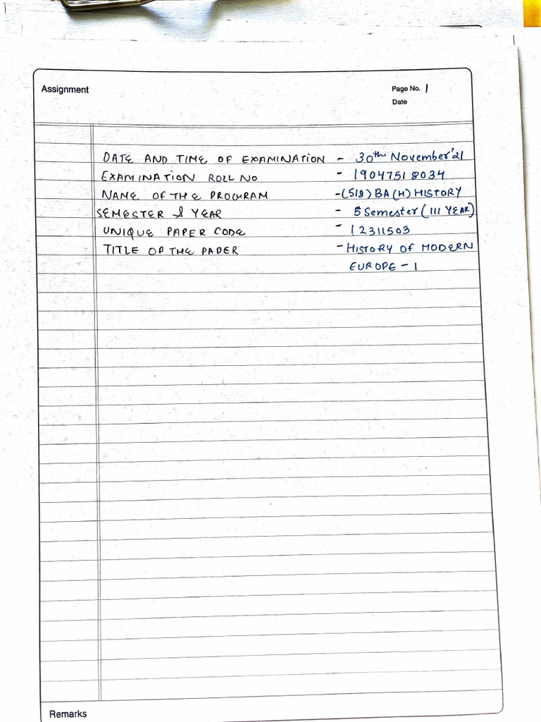 Assignment Submission Template | PDF