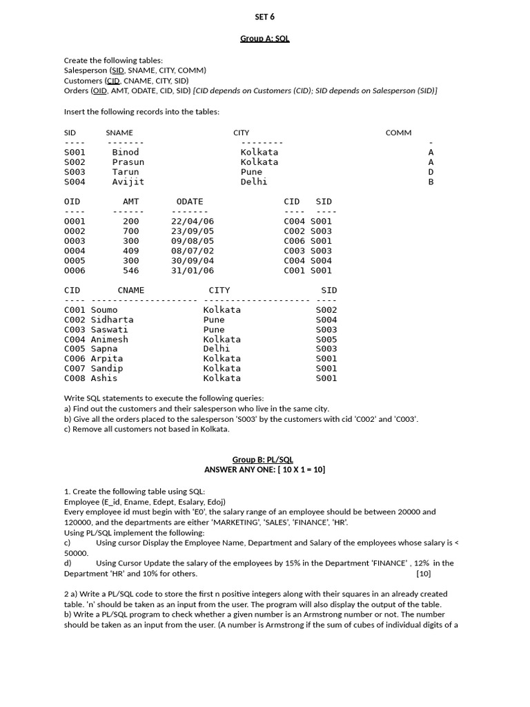 SET 6 | PDF | Data | Information Retrieval