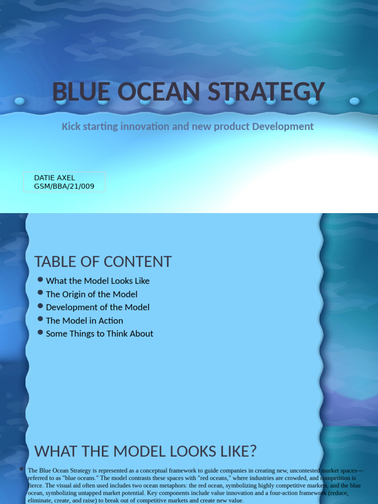 Blue Ocean Strategy for Innovation | PDF | Wii