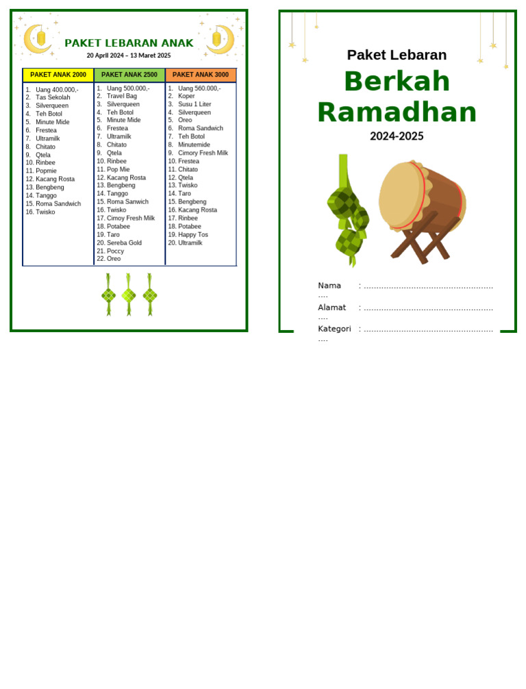 PAKET LEBARAN ANAK | PDF