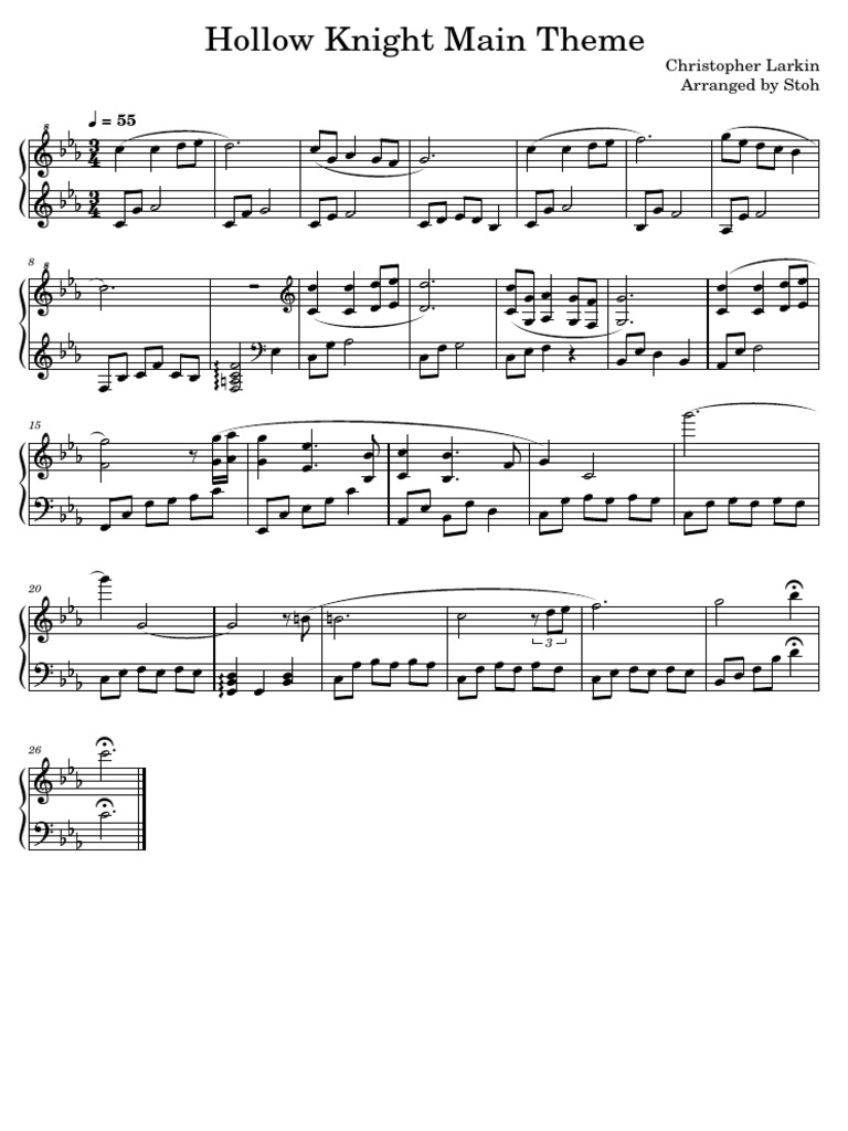 Hollow Knight Main Theme Sheet Music | PDF