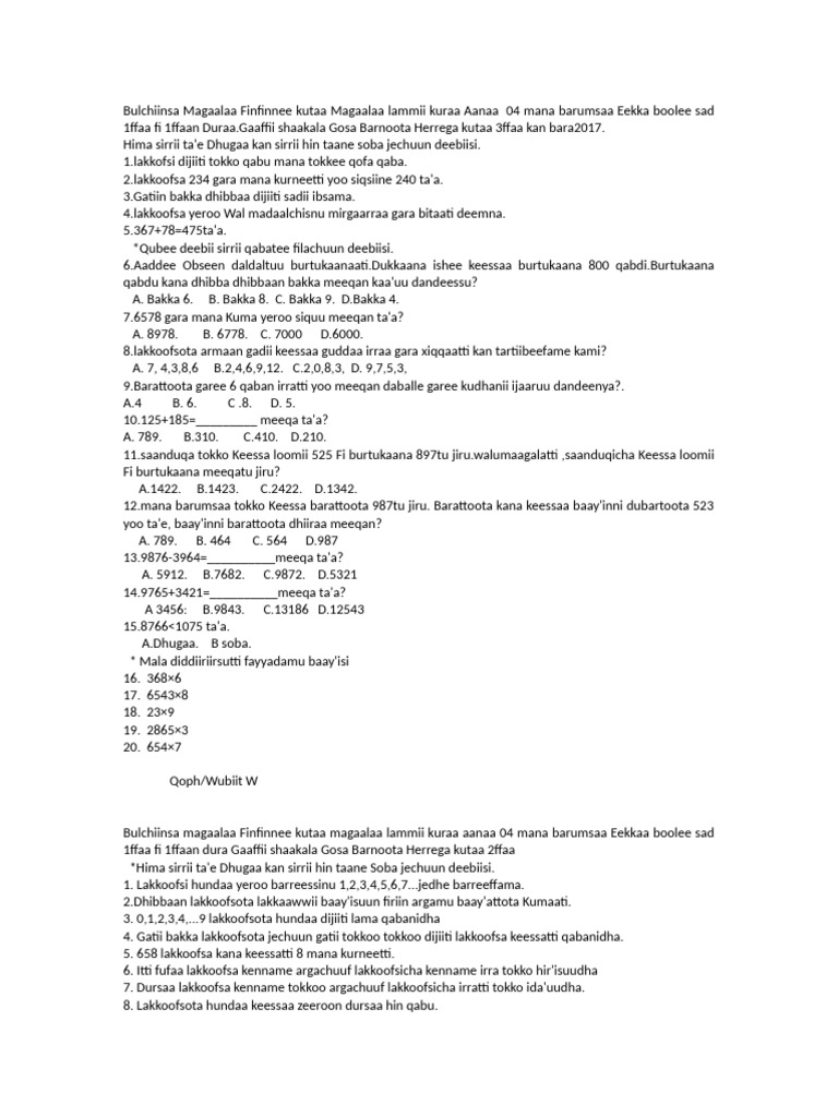 Wubit Workineh Office | PDF