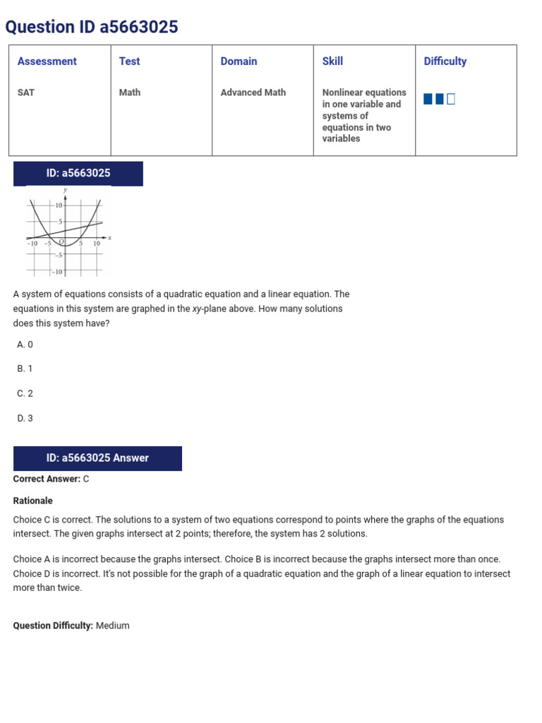 SAT Advanced Maths Answers | PDF