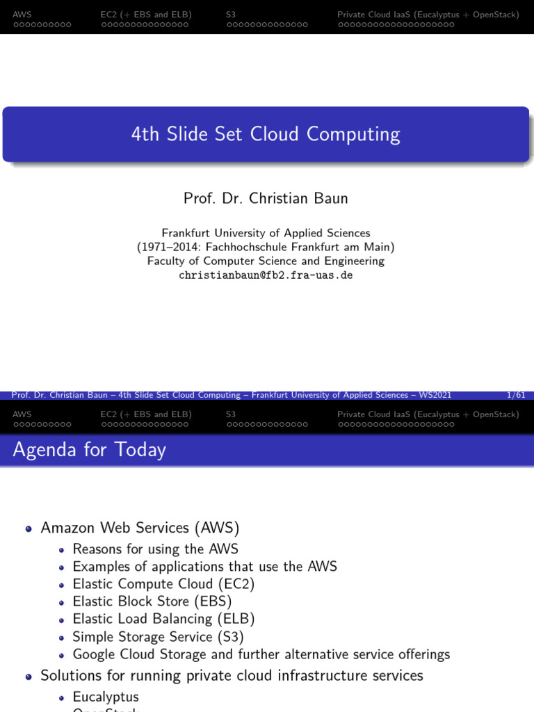 Cloud Computing WS2021 Slideset 04 | PDF | Cloud Computing | Amazon Web ...