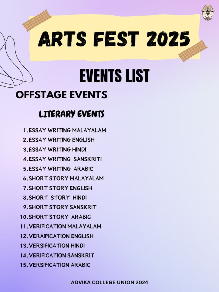 ARTS FEST 2K25 ADVIKA COLLEGE UNION _20241222_223921_0000 | PDF