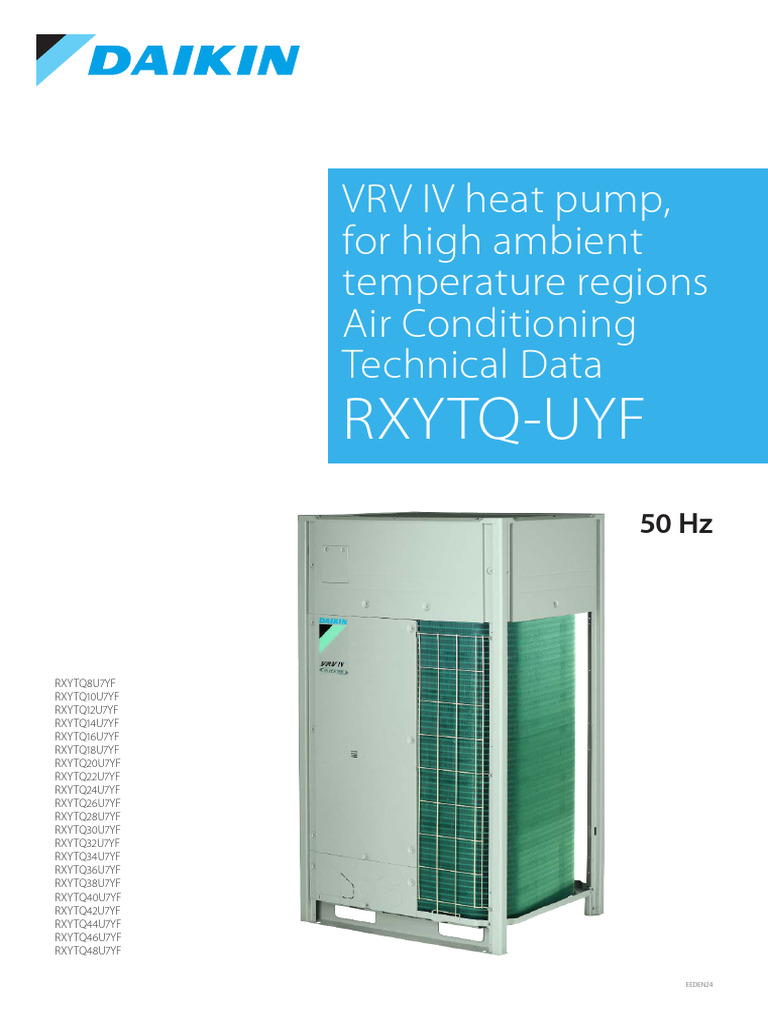 RXYTQ-UYF - 50Hz - Data Books - EEDEN24 - English | PDF | Heat Pump ...