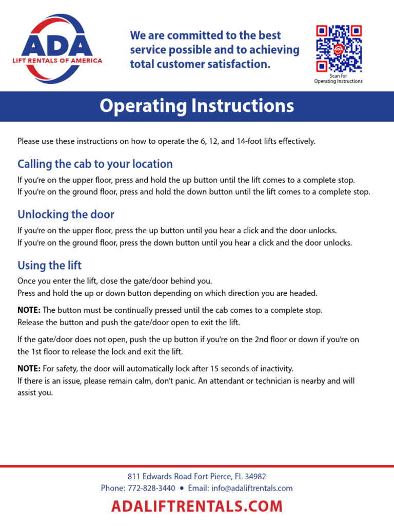 ADA Operating Instructions V1 | PDF
