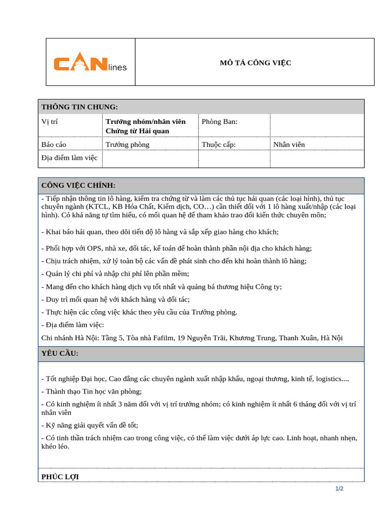 Nhan Vien Chung Tu Hai Quan Can Lines 1 1 | PDF