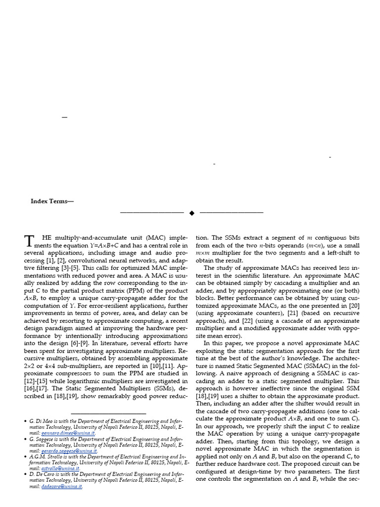 Approximate MAC Unit Using Static Segmentation | PDF | Image Segmentation | Computer Science