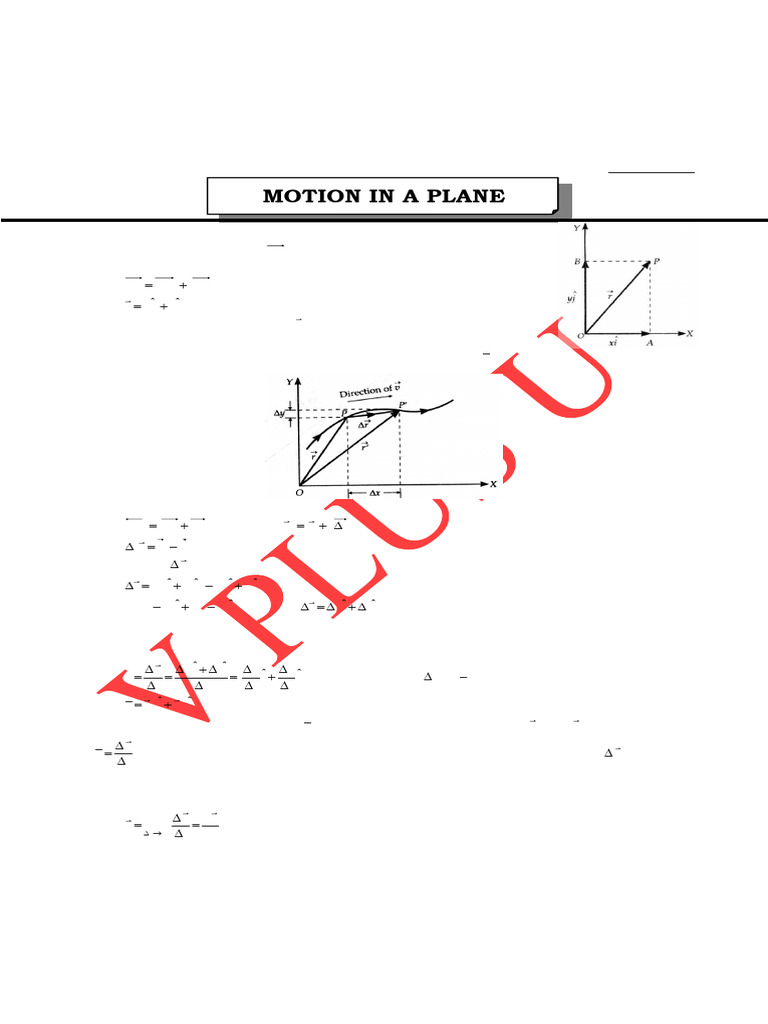 Motion in a Plane: Vectors and Acceleration | PDF | Acceleration | Projectiles