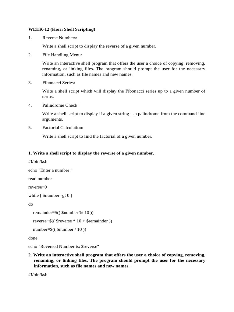 WEEK12 Programs | PDF | Command Line Interface | System Software