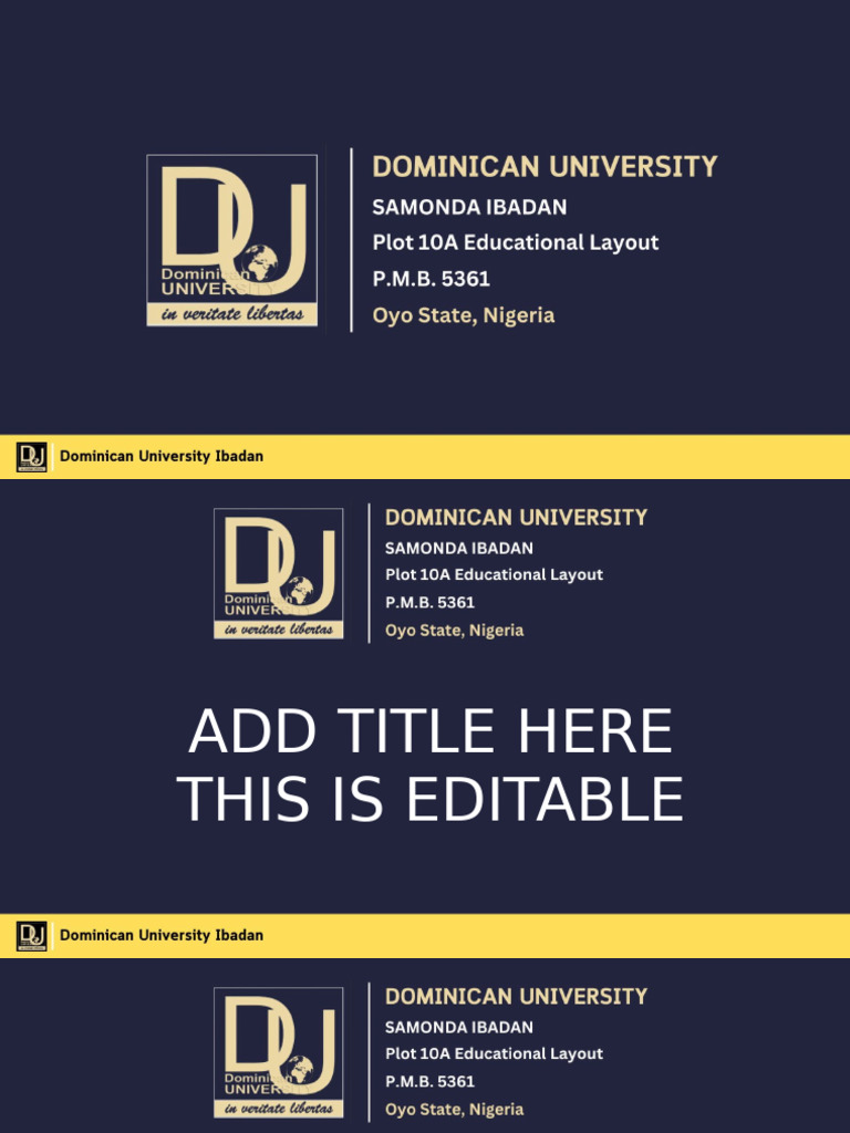 Dominican University Ibadan Official Presentation Slides | PDF