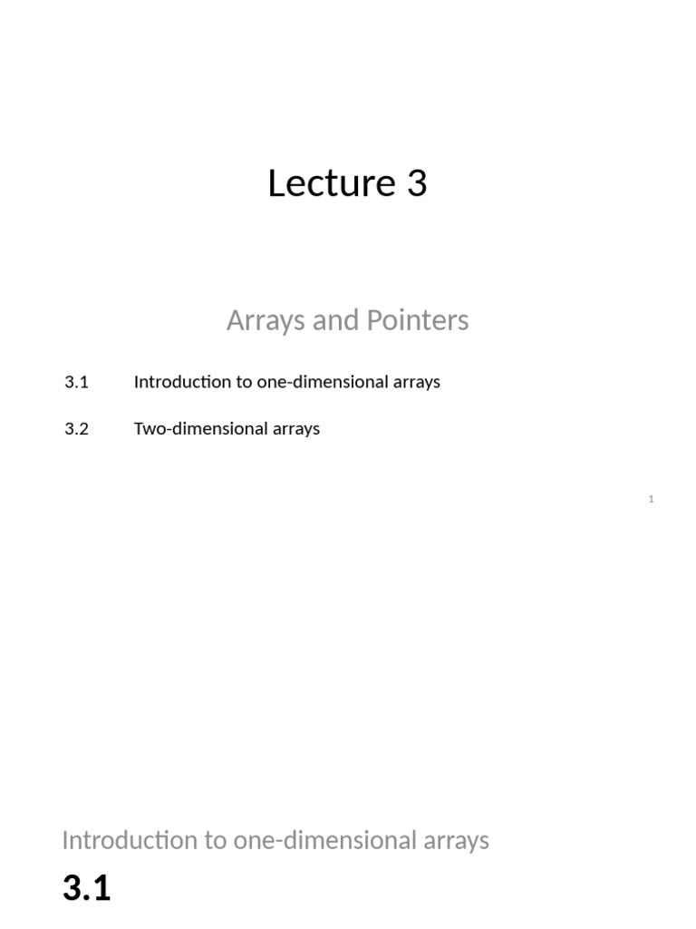 Arrays and Pointers Overview | PDF | Pointer (Computer Programming) | Integer (Computer Science)