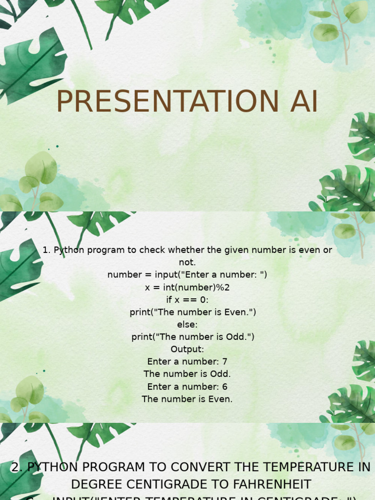 Python Programs for Basic Calculations | PDF | Area | Numbers