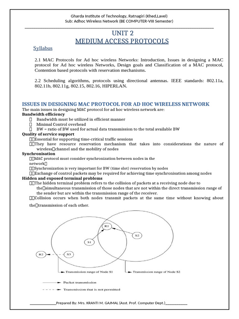 Chapter 2 Mac Protocols | PDF | Channel Access Method | Computer Network