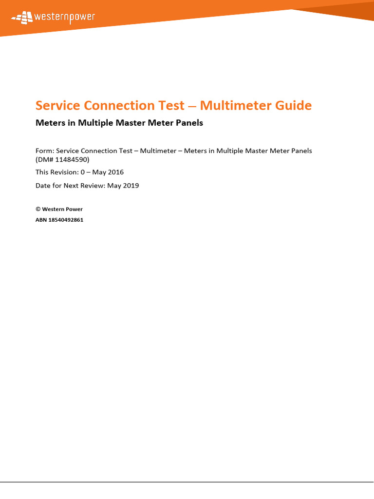 Service Connection Test Guide Meters in Multiple Master Meter Panels ...