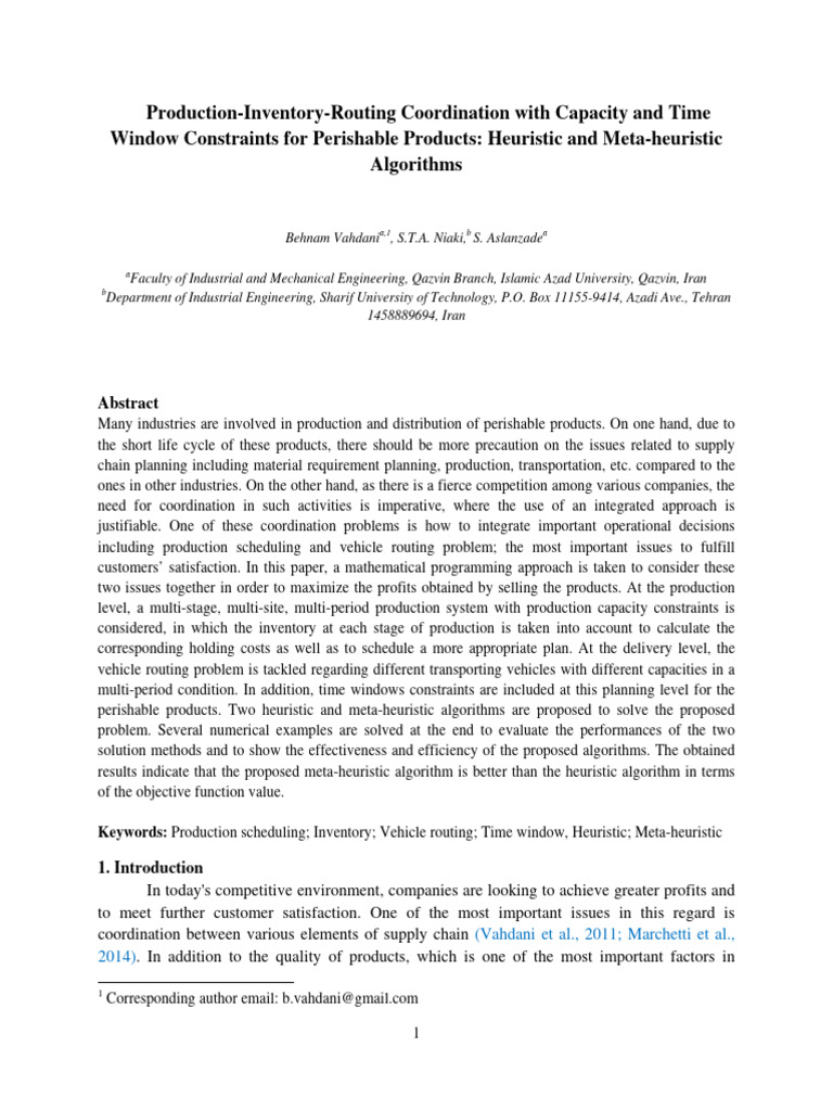 Production_Inventory_Routing_Coordinatio | PDF | Mathematical Optimization | Linear Programming