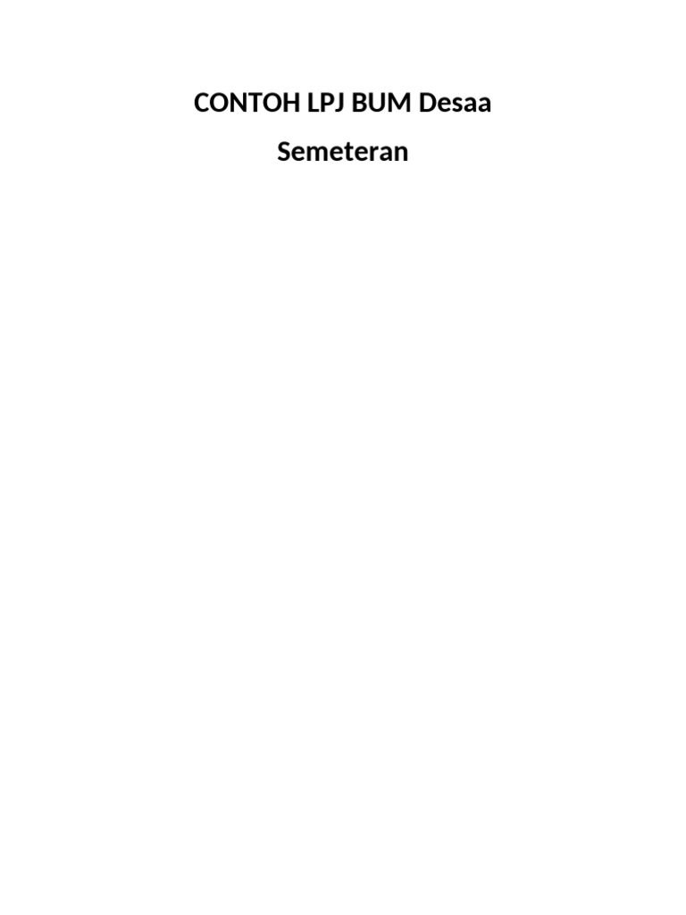 Contoh LPJ BUMDes SEMESTERAN | PDF