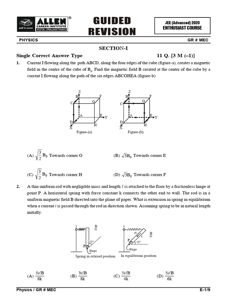 Guided Revision On Mec Eng 1595408191 | PDF | Magnetic Field | Force