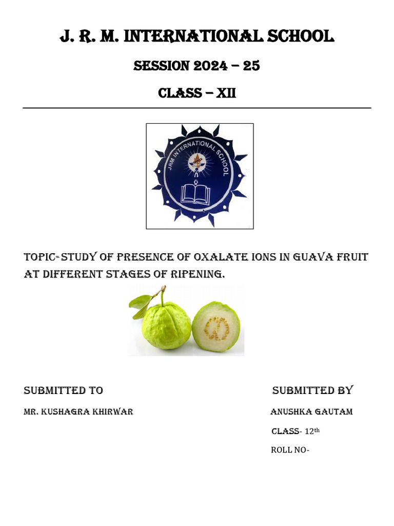 Oxalate Ion Study in Guava Ripening | PDF | Redox | Chemistry