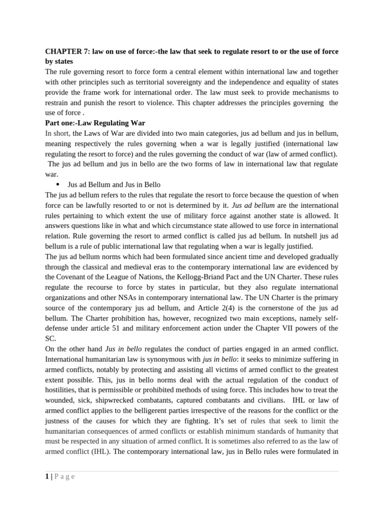 Use of Forceshort Note Final | PDF | International Humanitarian Law | International Law