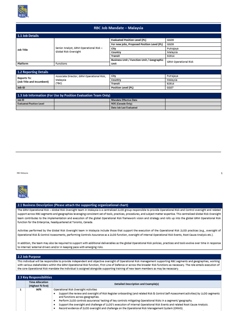 Senior Analyst GRM Operational Risk - Glob... | PDF | Risk Management ...